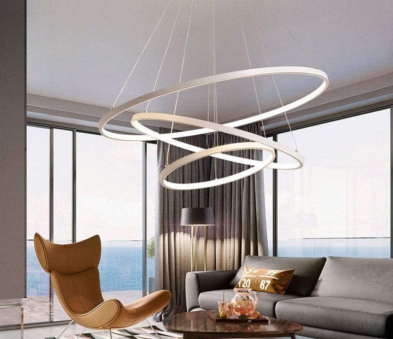 Silver Ring Pendant Lamp (3 Rings) — Mafeemushkil.com LLC