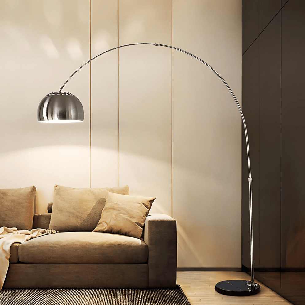 Silver Curved Arc Floor Lamp — Mafeemushkil.com LLC